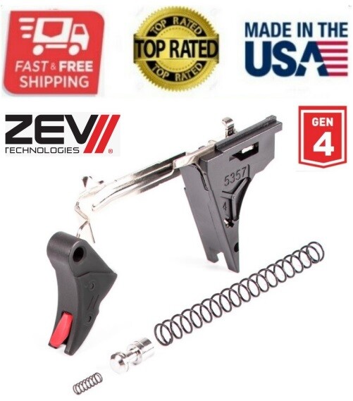 ZEV PRO CURVED DROP-IN 9MM TRIGGER KIT FOR GEN 4 GLOCK 17 19 26 34 ...