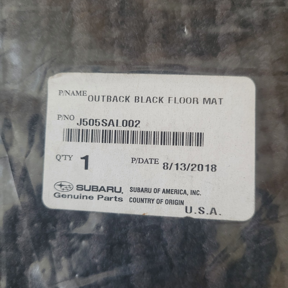 OEM Subaru Outback 4 Floor Mats J505SAL002 Black Gray Carpet Fits 2015 ...