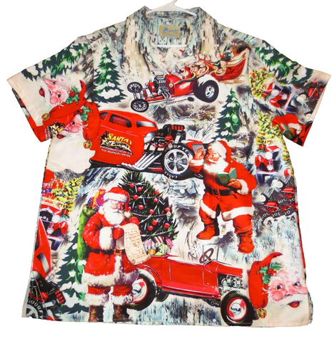 Vintage Hot Rods T Bucket Royaura Christmas Shirt Santa's Little Helper ...