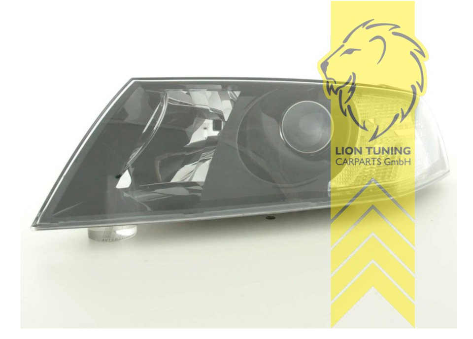 LT Pair Halogen Headlights Skoda Octavia MK2 2 1Z 04-08 Black & Clear ...