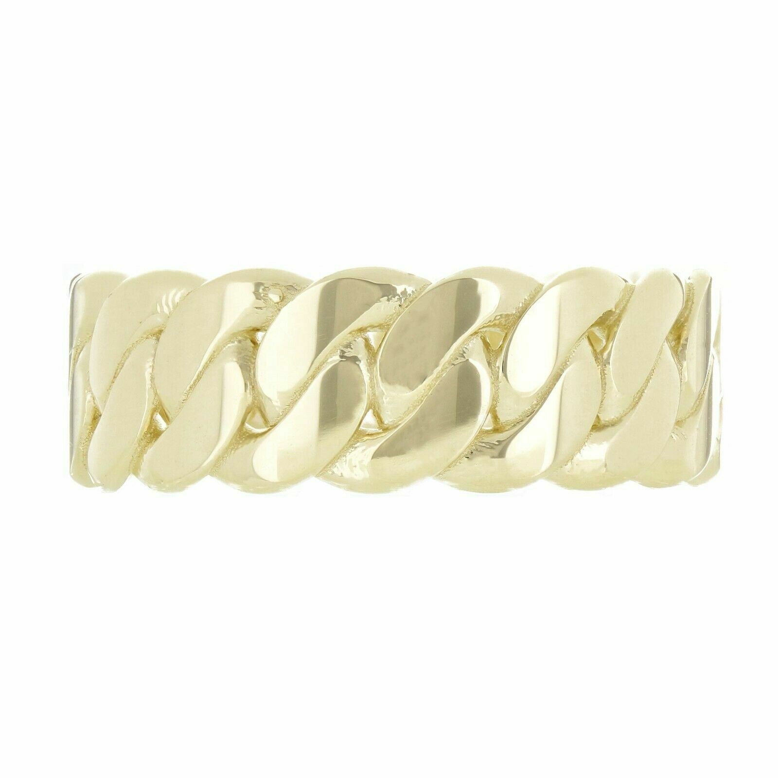 14k Yellow Gold Miami Cuban Ring Curb Link Band 8mm Size 10 - 6.5 grams ...