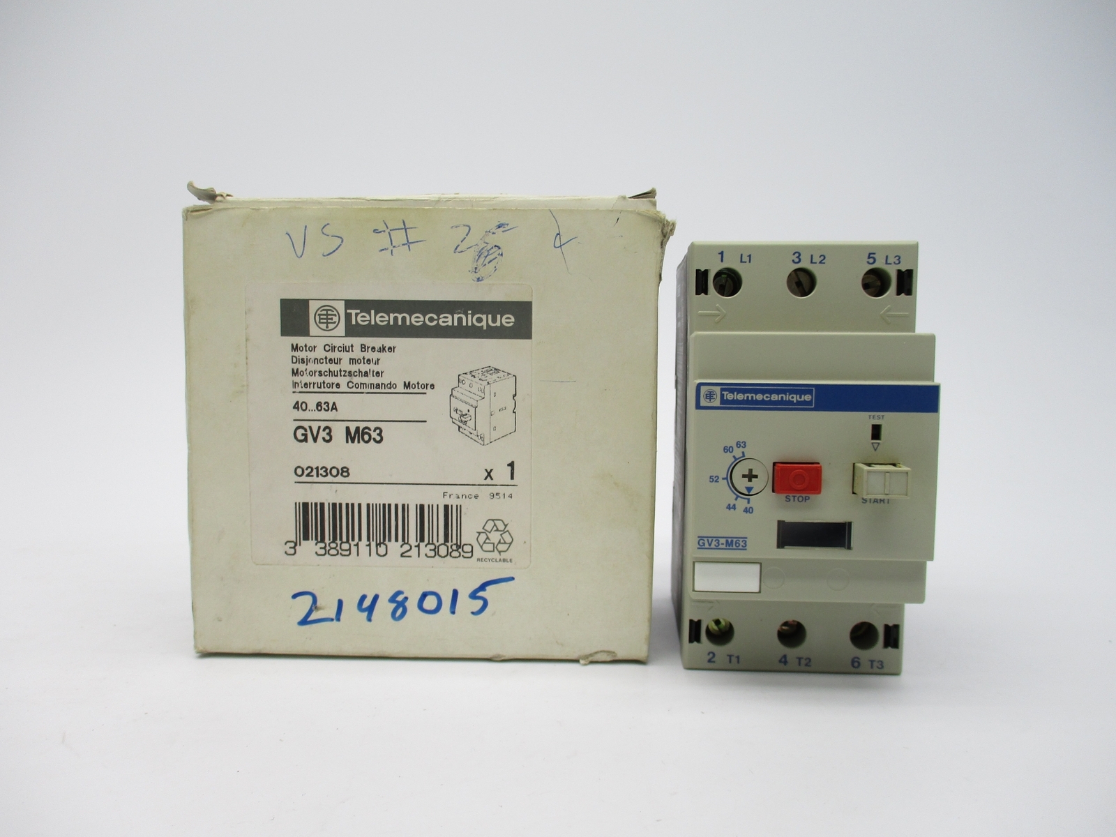 Telemecanique Gv3-m63 690v 40-63a Manual Motor Starter With Overload ...