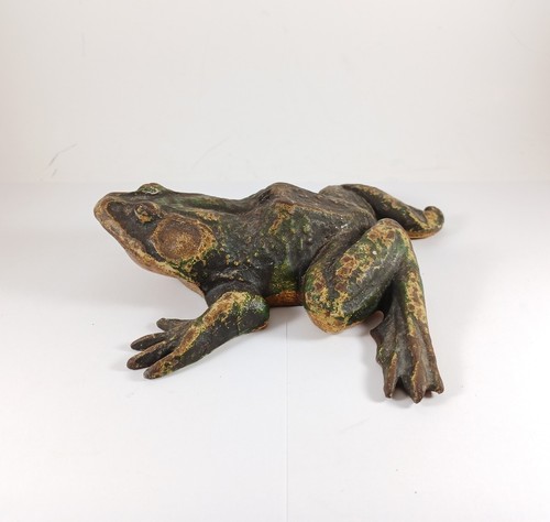 Antique Painted Cast Iron Frog Door Stop, Garden Statue, Paperweight | eBay