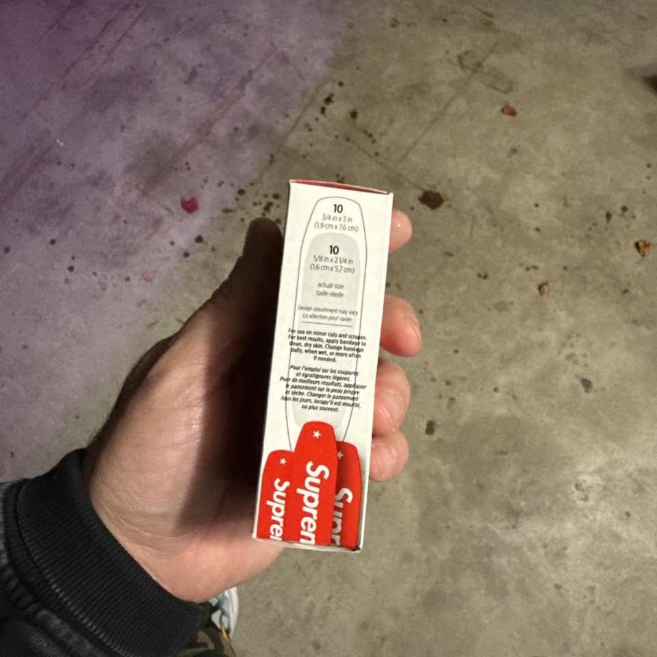 Supreme Band Aid Johnson & Johnson SS19 Authentic & Free Red Box Logo ...