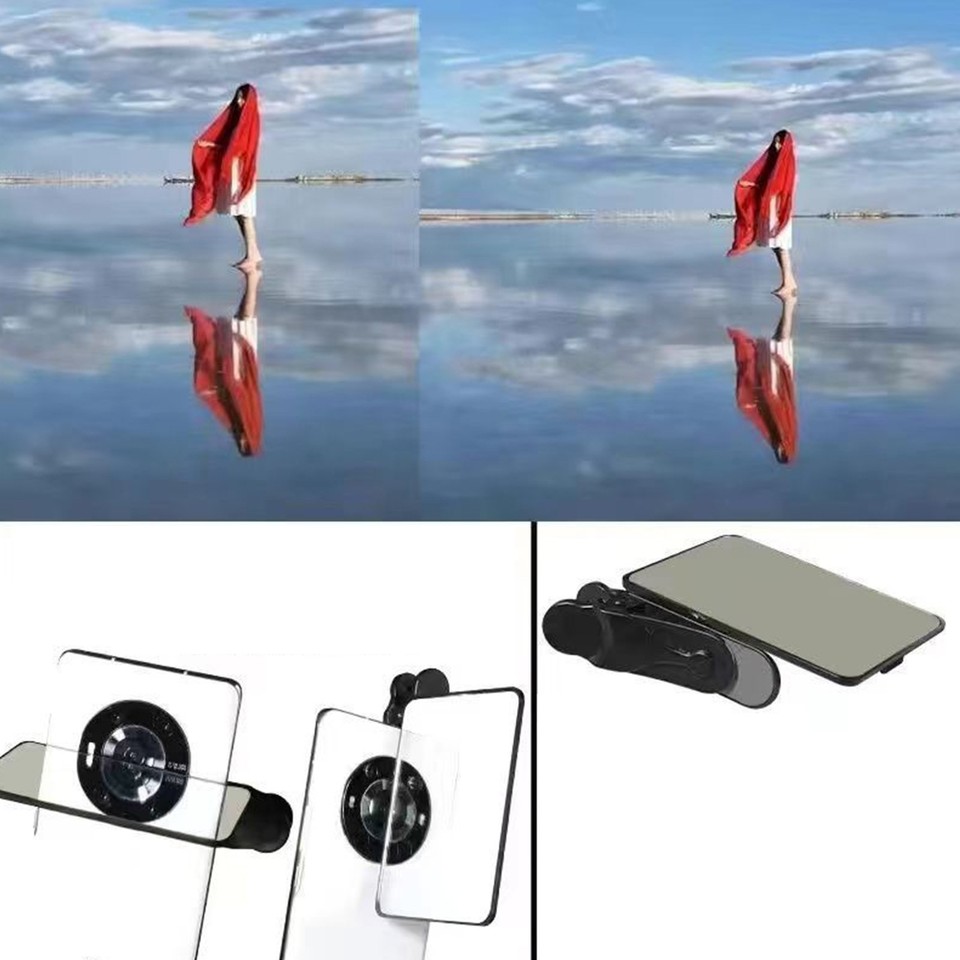 Mirror Effect Lens Smartphone Camera Mirror Reflection Clip Kit | eBay ...