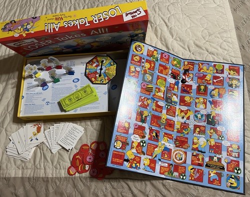 The Simpsons Loser Takes All! Party Board Game Preowned Complete 2001 ...