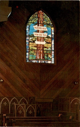 Vintage 1964 Church Interior Redwood Tree Postcard Santa Rosa | eBay