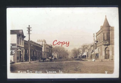 REAL PHOTO LOGAN IOWA DOWNTOWN MAIN STREET SCENE POSTCARD COPY | eBay