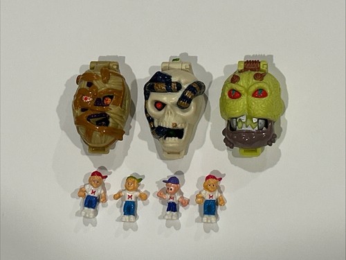 Mighty Max Shrunken Heads Lot Wraptile Brain Face Mummy King W/ 4 ...