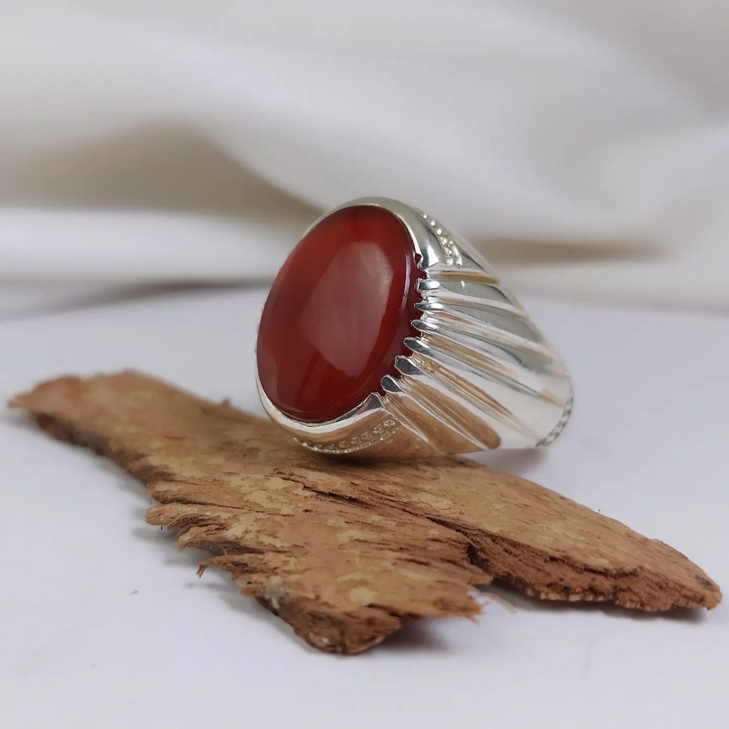 Top Quality Brown Yemeni Aqeeq Stone Sterling Silver Ring Rare Haqeeq ...