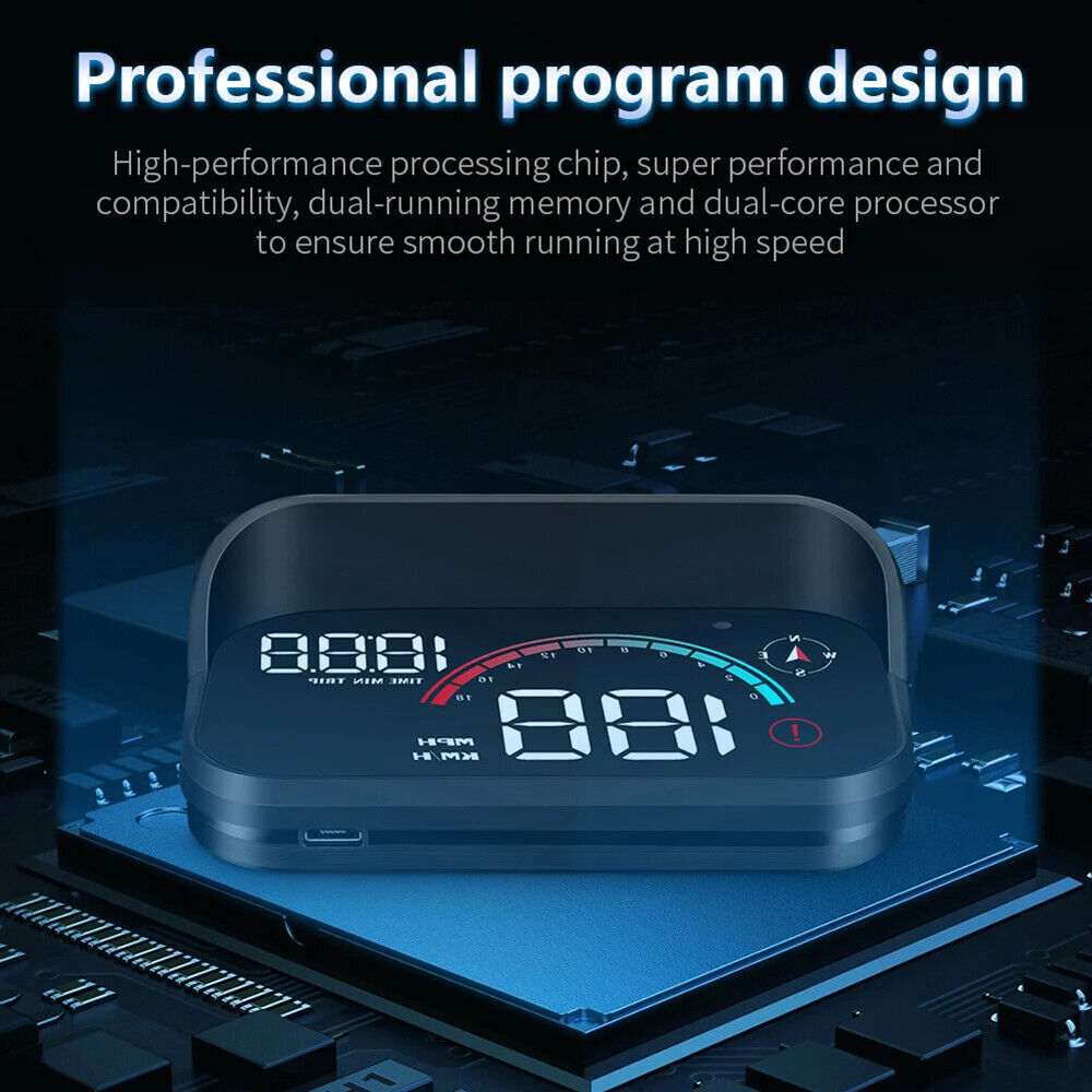 Universal Digital Speedometer GPS Car HUD Head Up Display MPH Overspeed ...