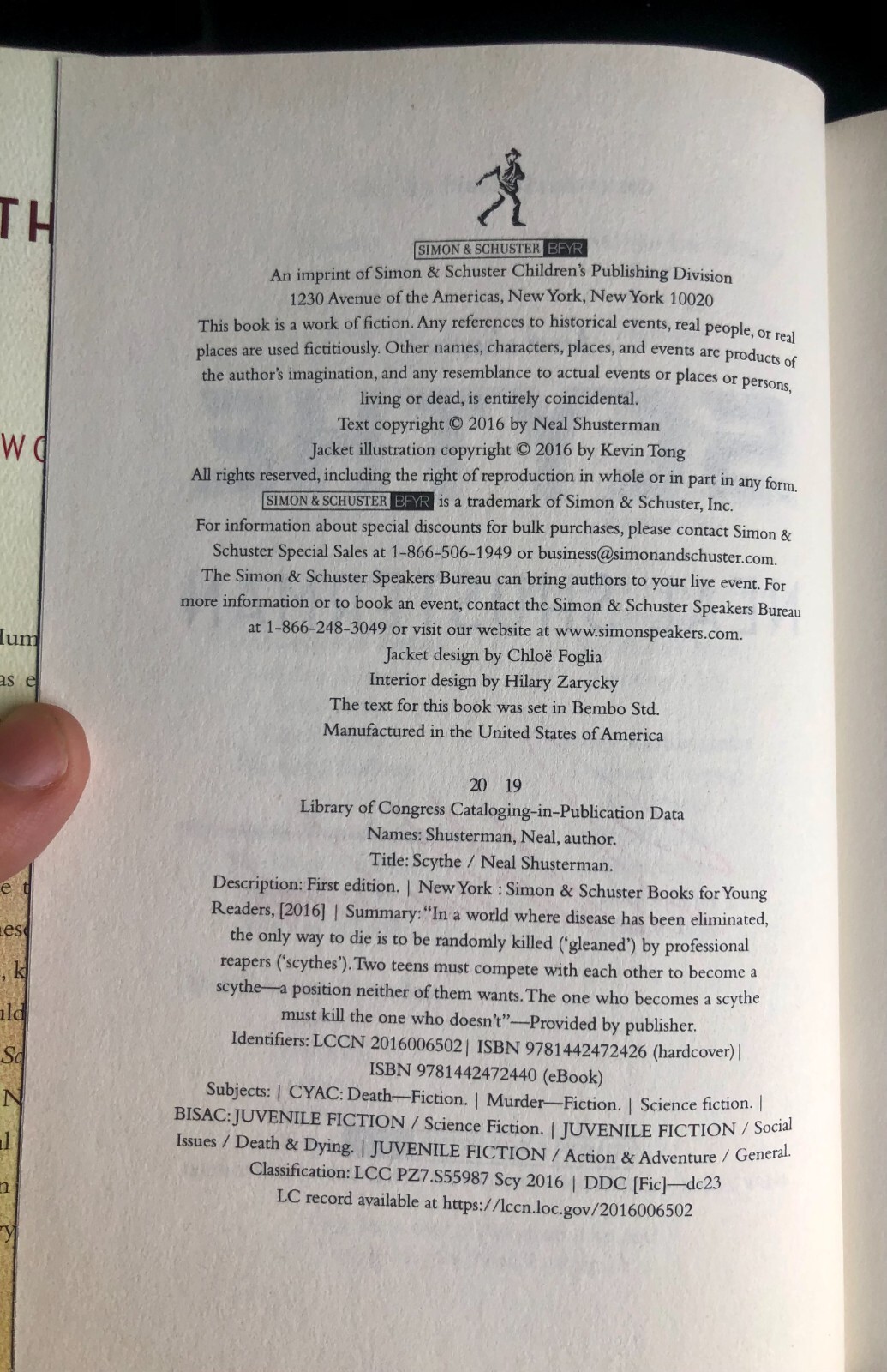 SIGNED Scythe by Neal Shusterman Hardcover Edition AUTOGRAPHED