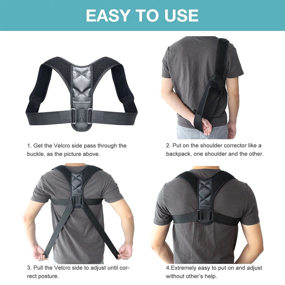 Adjustable Posture Corrector Back Shoulder Support Correct Brace Belts ...