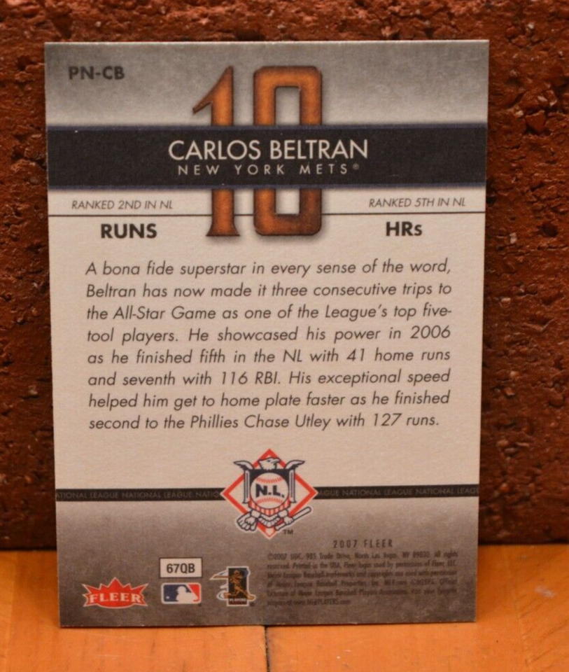 GREAT LOOKING CARD FLEER PERFECT 10 CARLOS BELTRAN NEW YORK METS | eBay