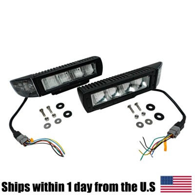 LED Heated Snow Plow Head Light Kit Low Profile Dual Mount | eBay