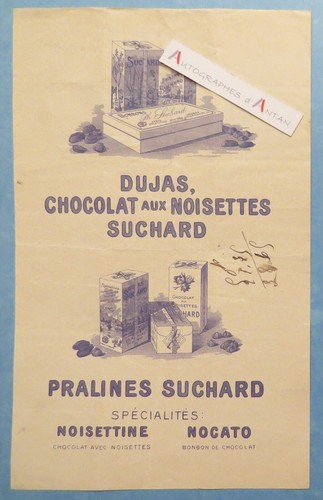 DUJAS chocolat aux noisettes SUCHARD pralines noisettine publicité ...