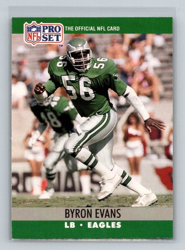 1990 Pro Set Rookie RC #605 Byron Evans Philadelphia Eagles Football ...