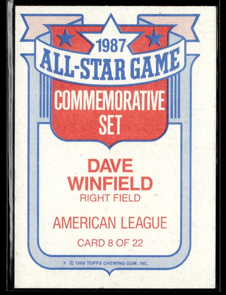 1988 Topps #8a Dave Winfield Glossy All-Stars Baseball Card 2601J | eBay