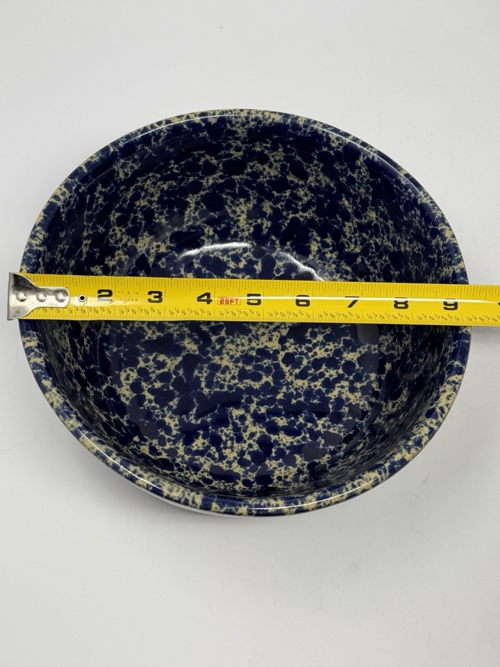 Vintage Bennington Potters Large Serving Bowl #2055 Blue Agate Swirl ...