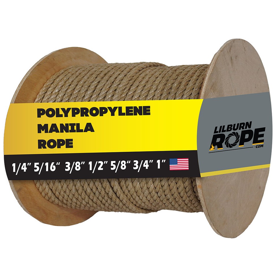 Twisted ProManila Un Manila Synthetic Tan Rope Decorative Boat Dock ...