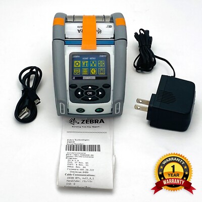 Zebra ZQ610 Portable Barcode Label Thermal Printer Wireless BT USB 1 YR ...