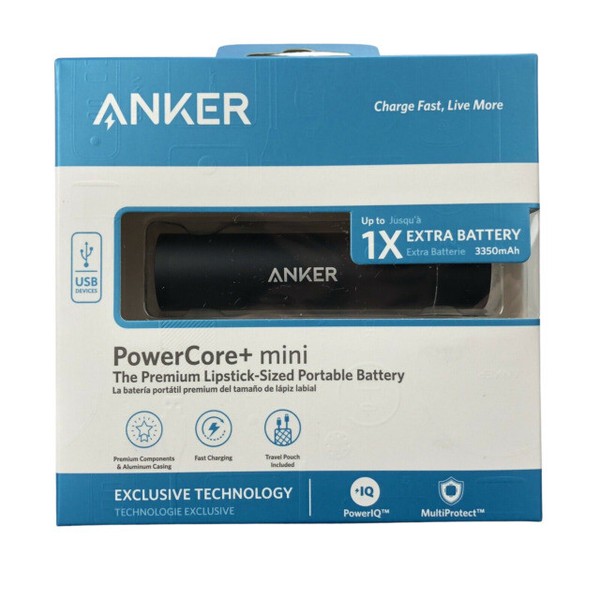Anker PowerCore Mini 3350mAh Portable Charger for Smartphone - Black ...