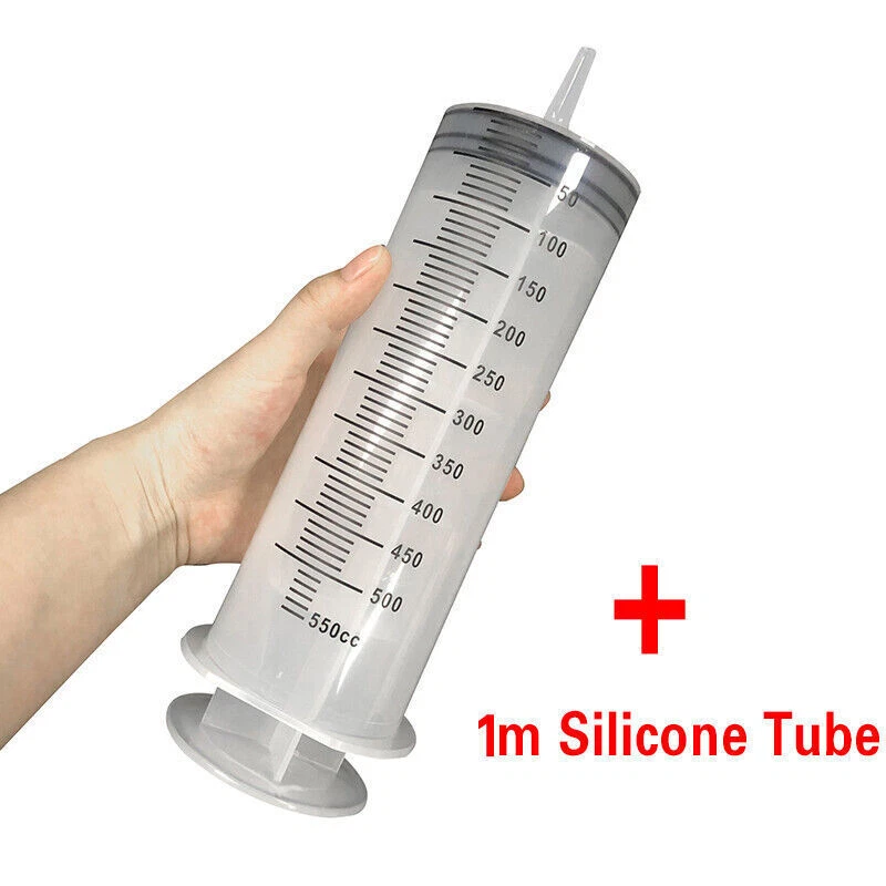 100ml -500ml Tube Reusable Large Syringe Hydroponics Nutrient Measuring ...