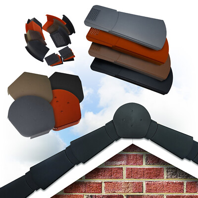 Roof Dry Verge End Cap Kit Easy Trim Complete Gable Apex Plastic Tile ...