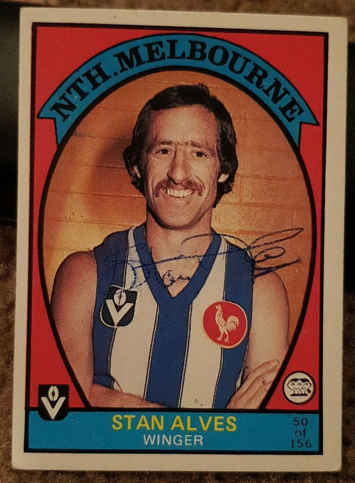 1978 VFL SCANLENS STAN ALVES NTH MELBOURNE FOOTBALL CARD #50 🔵⚪ SIGNED ...
