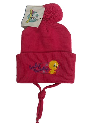NWT Vintage Tweety Bird Beanie Hat Loonie Tunes Baby Childs Knit Winter ...