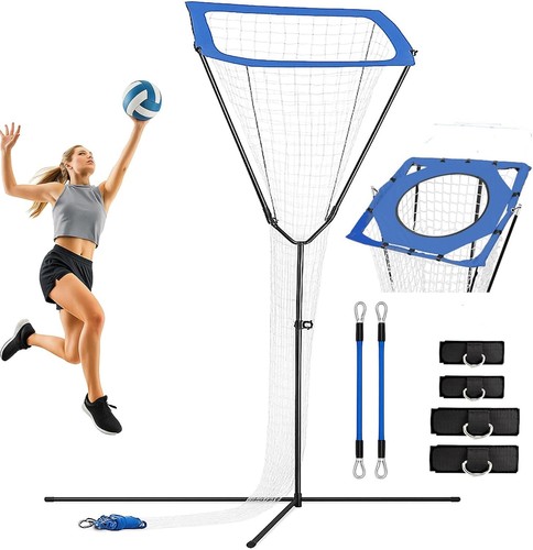 Volleyball Setter Trainer Net with Adjustable Height & Angle + Pass Aid ...