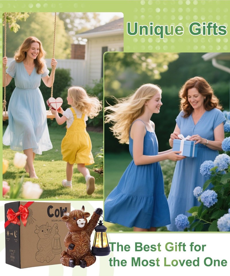 Highland Cow Statue for Garden Decor: Outdoor Highland Cattle Sculpture ...