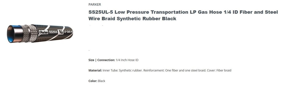 4 FEET 48" FORKLIFT PROPANE LPG GAS HOSE PARKER REGO 7141-F COUPLER ...