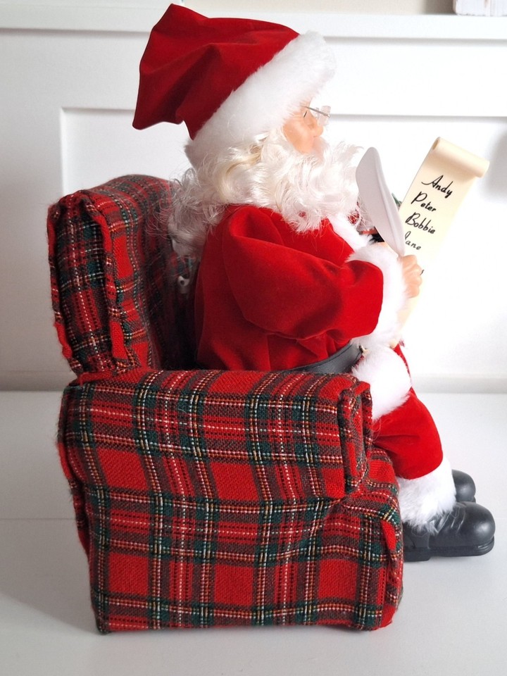 Vintage Mr and Mrs Clause Sitting on A Couch with Santa's List *No ...