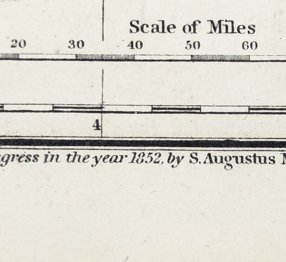1852 NEW ENGLAND Map ORIGINAL (16.5x10.5) MAINE MASSACHUSETTS ...