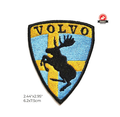 VOLVO Logo Deer Car Embroidered Patch Motorsport Applique Swedish Car ...