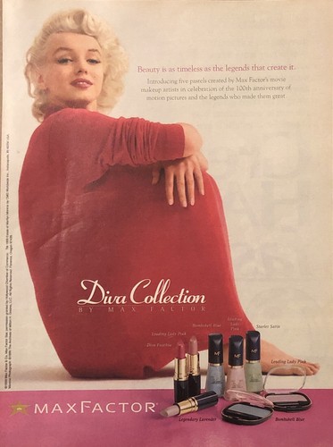 1999 Max Factor Diva Collection Marilyn Monroe PRINT AD Makeup ...