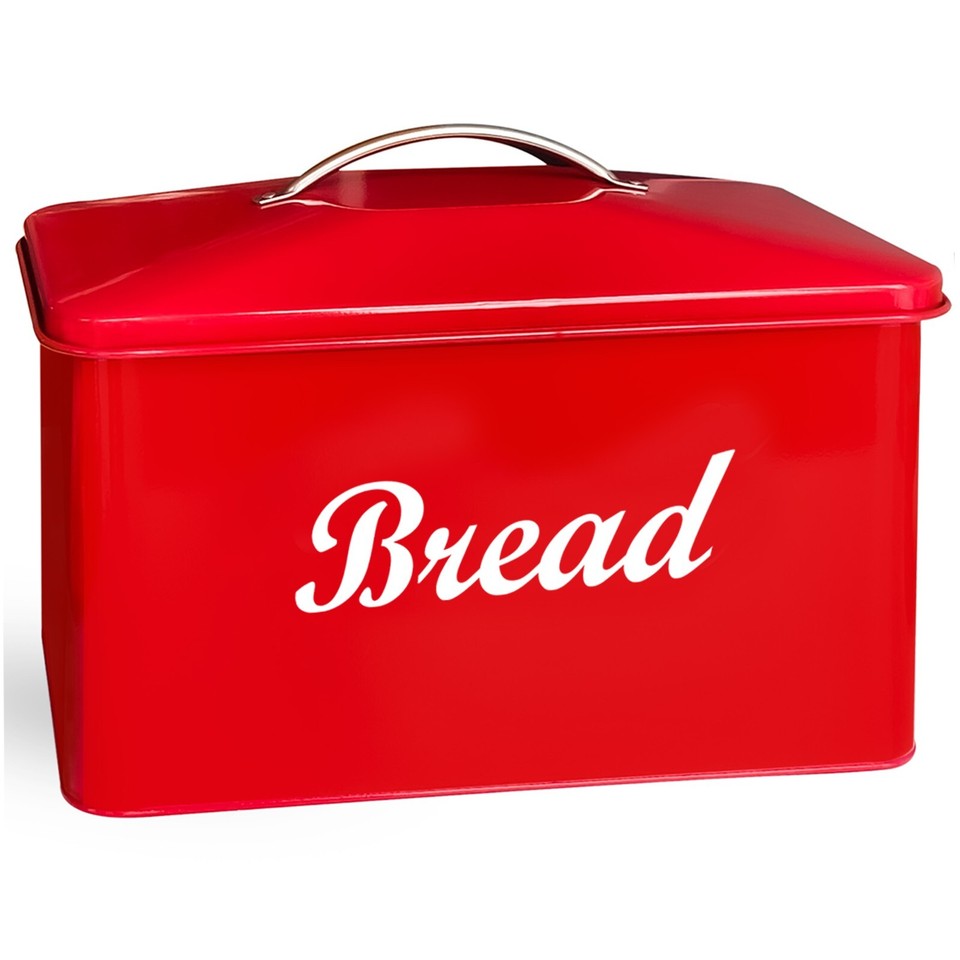 Vintage Style Bread Bin Large Stainless Steel Food Storage Retro Home ...