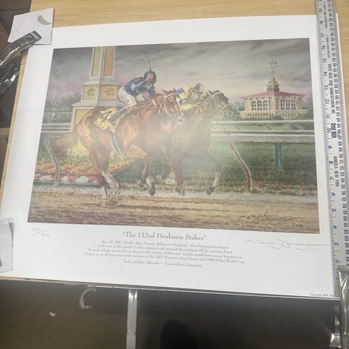 MICHAEL GERAGHTY FRAMED 2007 CURLIN & STREET PREAKNESS ART PRINT 19x23 82/500 | eBay