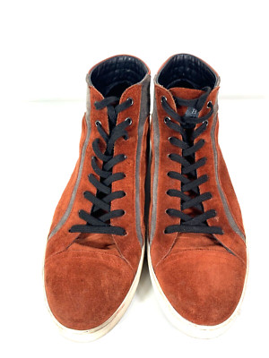 Hogan Rebel High Top Suede Leather Lace Up Shoes Rust Orange US Sz 10 ...