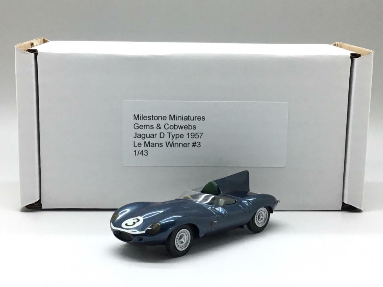 MILESTONE MINIATURE GEMS & COBWEBS JAGUAR D TYPE 1957 WINNER LE MANS #3 ...
