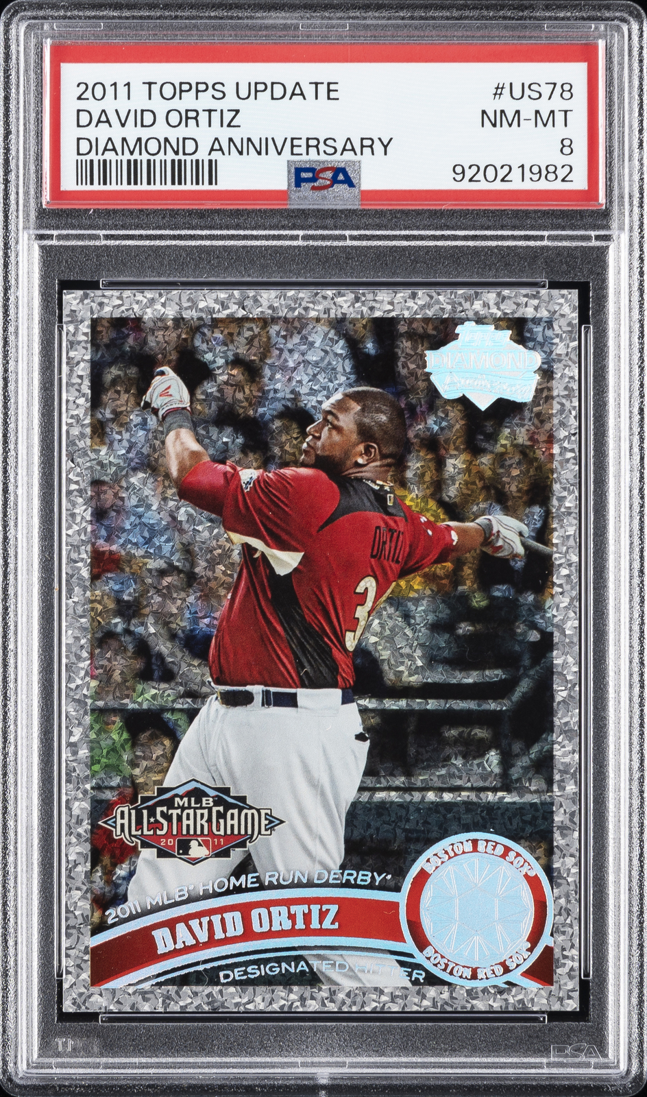 2011 TOPPS UPDATE DIAMOND ANV #US78 DAVID ORTIZ PSA 8 | eBay