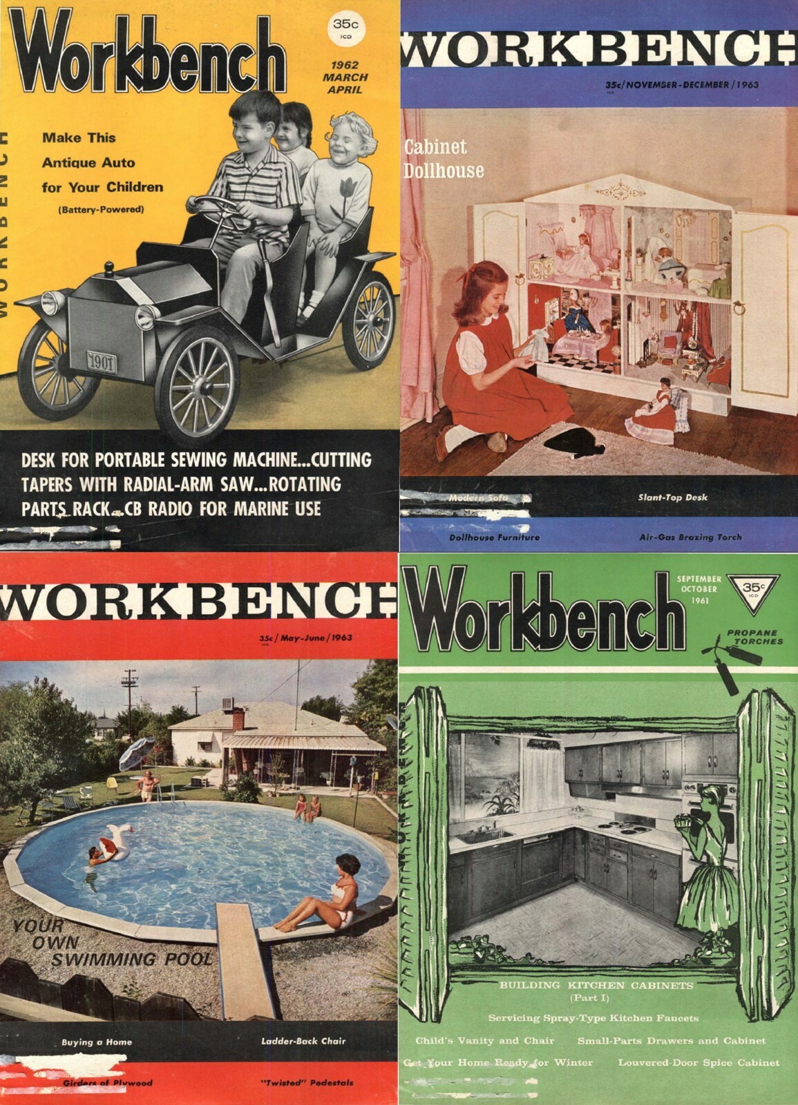 42 Old Issues of Workbench Magazine Carpentry Woodwork Plans (1958-1964 ...
