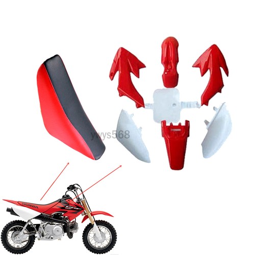 RED Plastic Fender Kits + Tall Seat f Honda CRF50 XR50 SSR SDG Dirt ...