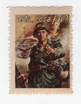 ORIGINAL ITALY SOCIAL REPUBLIC WW II PATRIOTIC POSTER STAMP | eBay