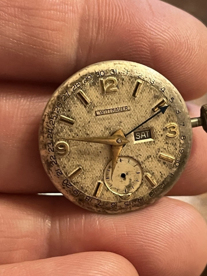 RARE Vintage Wittnauer Pointer 10SC Calendar Day Date Movement 2 ...