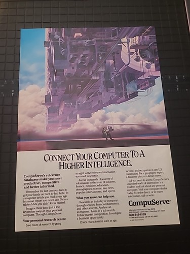 Compuserve Computer Higher Intelligence 1988 Vintage Print Ad 8x11 | eBay