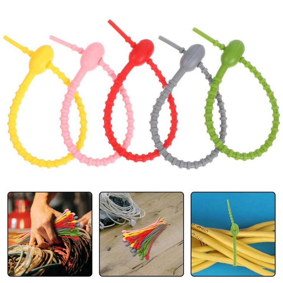 30pcs Silicone Zip Tie Food Bags Tie Wraps Colorful Multi-Purpose ...