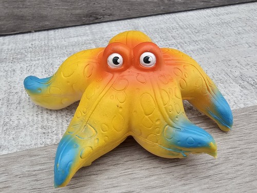 Vintage Orange Blue Rubber Toy Starfish 3-4" Bath Time Fun Rare | eBay