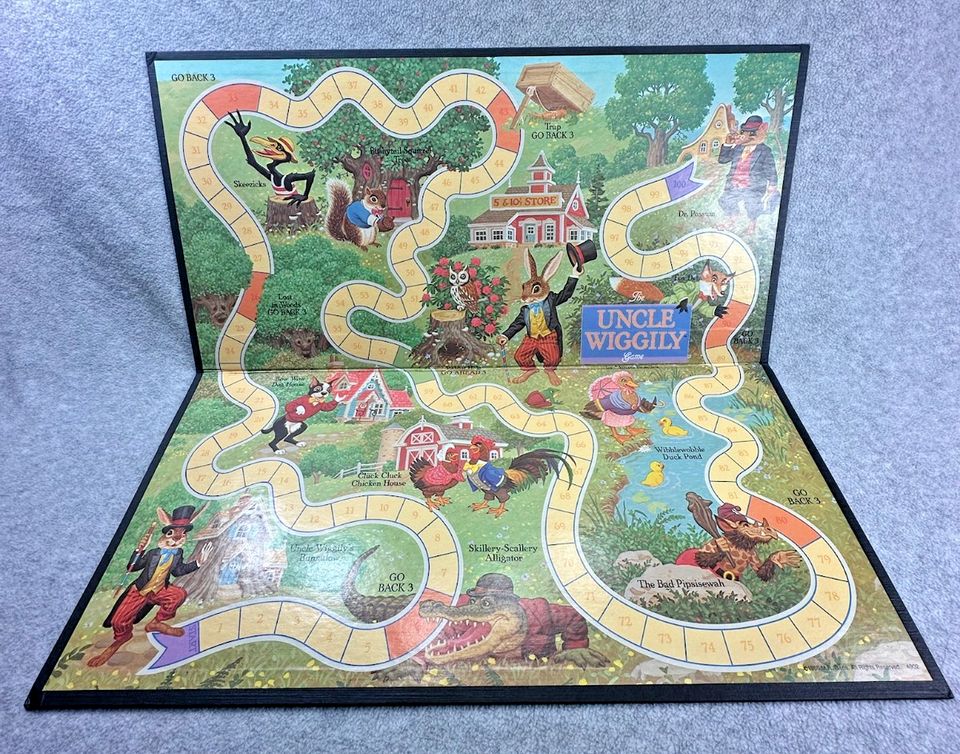 Uncle Wiggly Board Game-1988-Join the Rabbit Gentleman on an Exciting ...